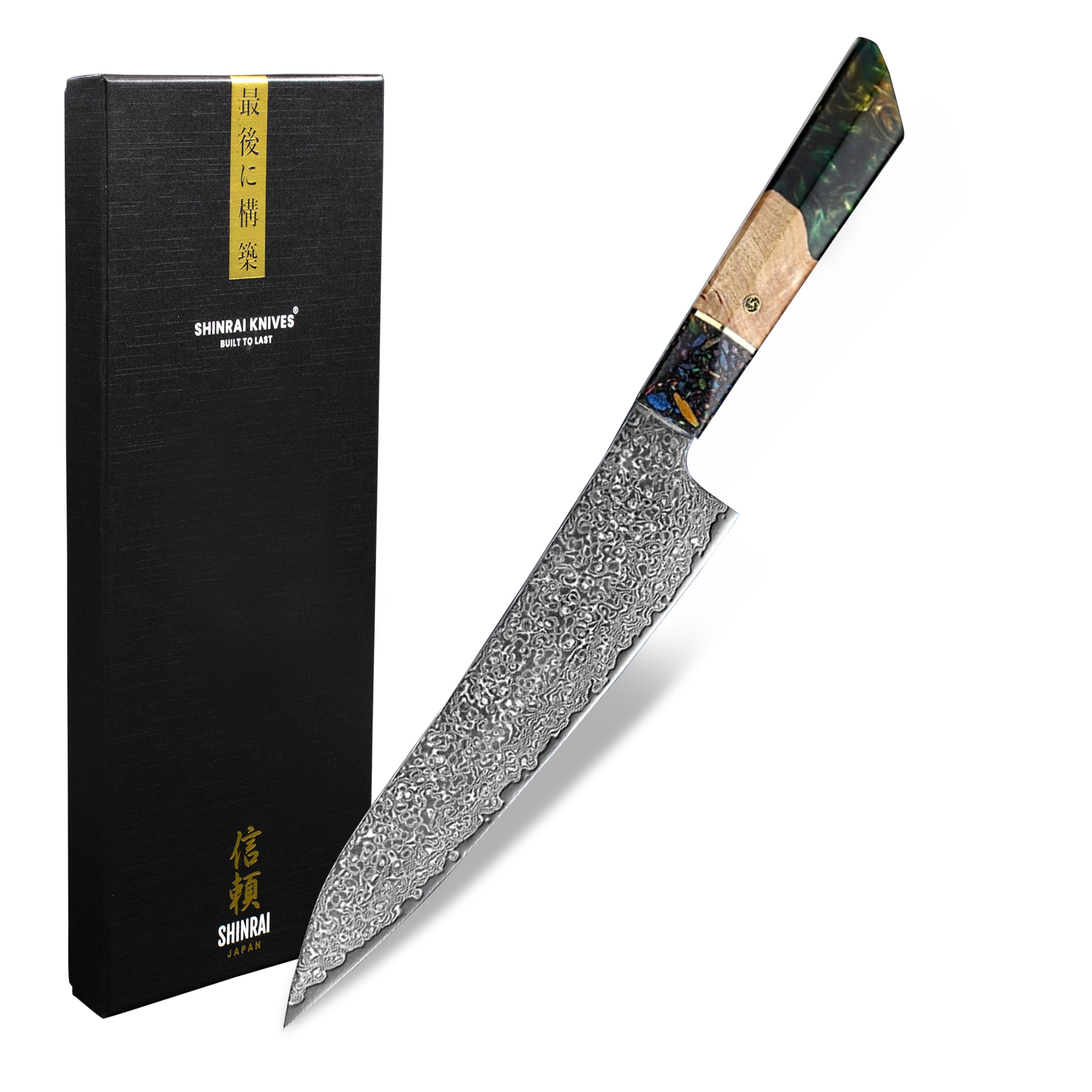 Special Edition - Emerald Epoxy Jewels Series- Chef's knife – ShinraiKnives
