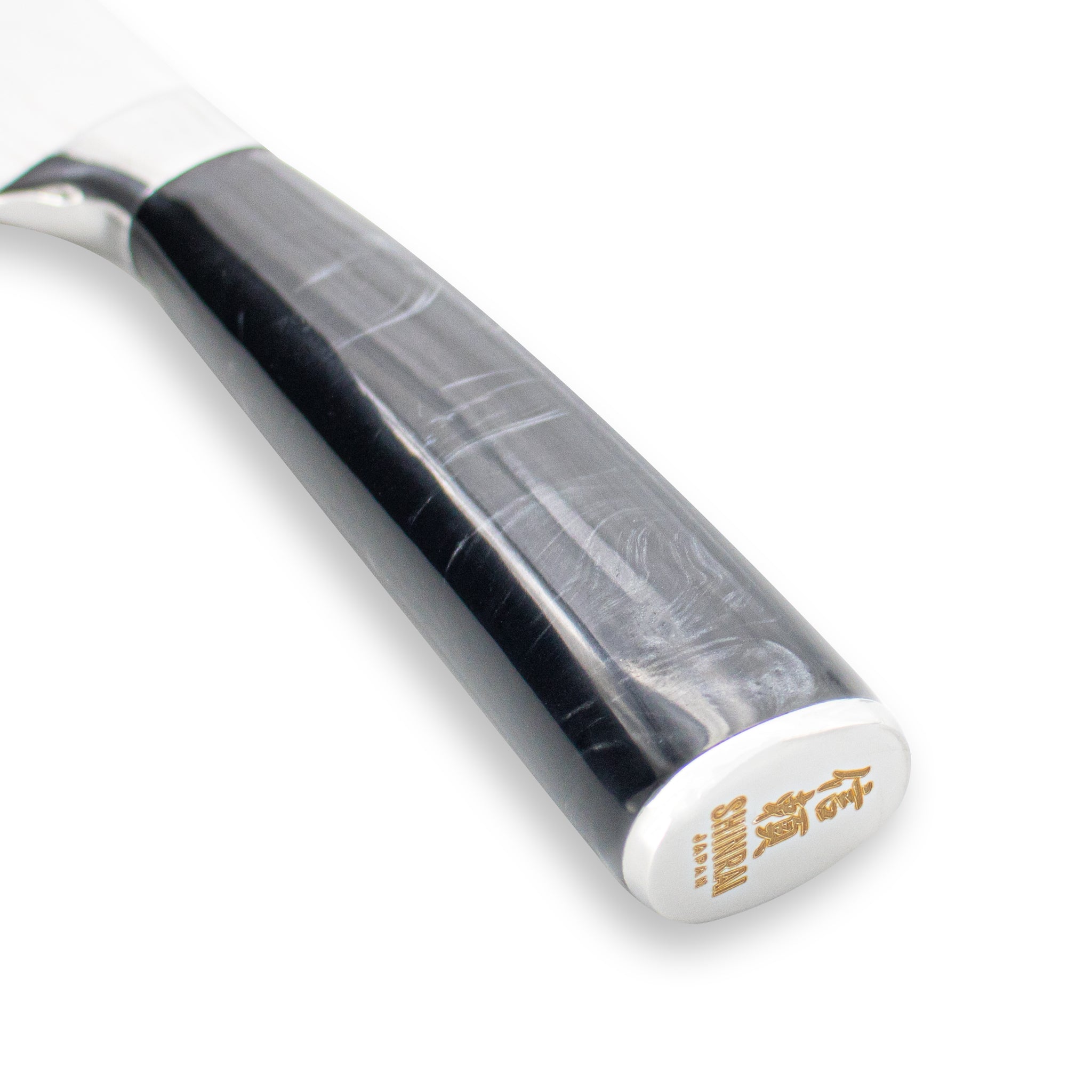 EPOXY ONYX 9 PIECE DAMASCUS PRINT KNIFE SET + ACACIA HOLDER DOUBLE SID ...