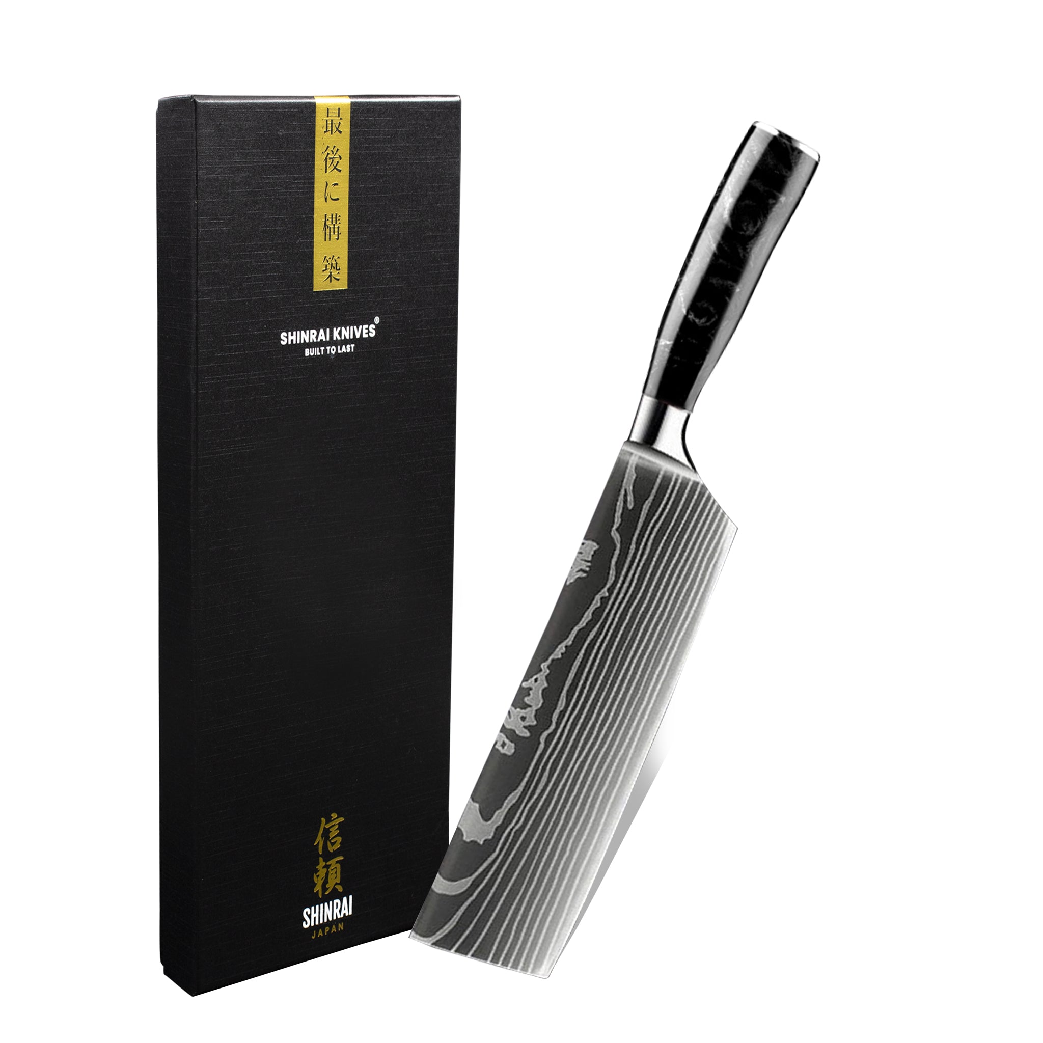 JAPANESE DAMASCUS PRINT ONYX EPOXY - NAKIRI KNIFE – ShinraiKnives