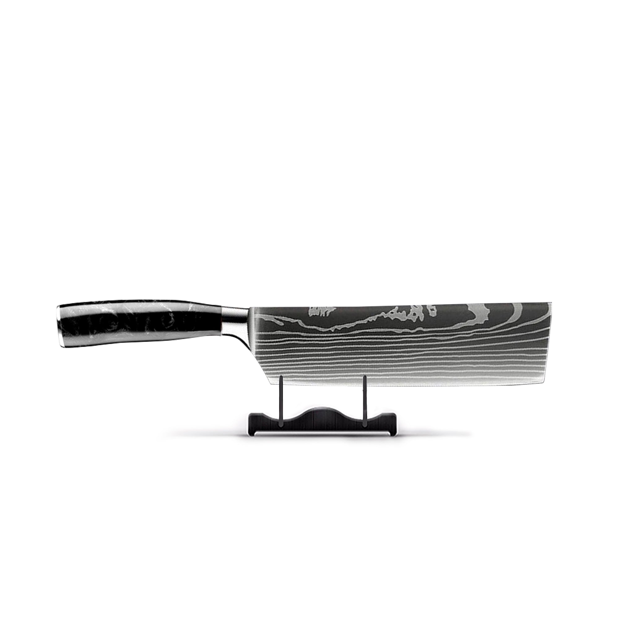 JAPANESE DAMASCUS PRINT ONYX EPOXY - NAKIRI KNIFE – ShinraiKnives